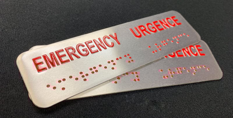 Functional Embossed Braille Text for Nameplates and Overlays