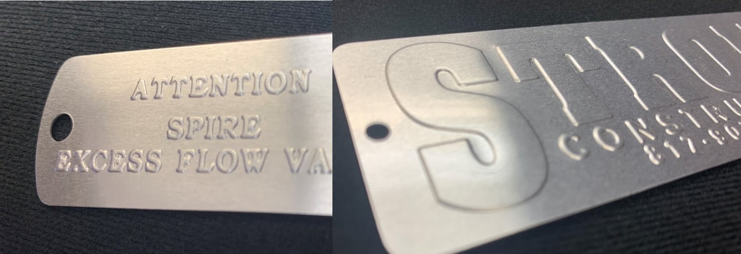 Blind Embossed Aluminum Nameplates and Industrial Tags
